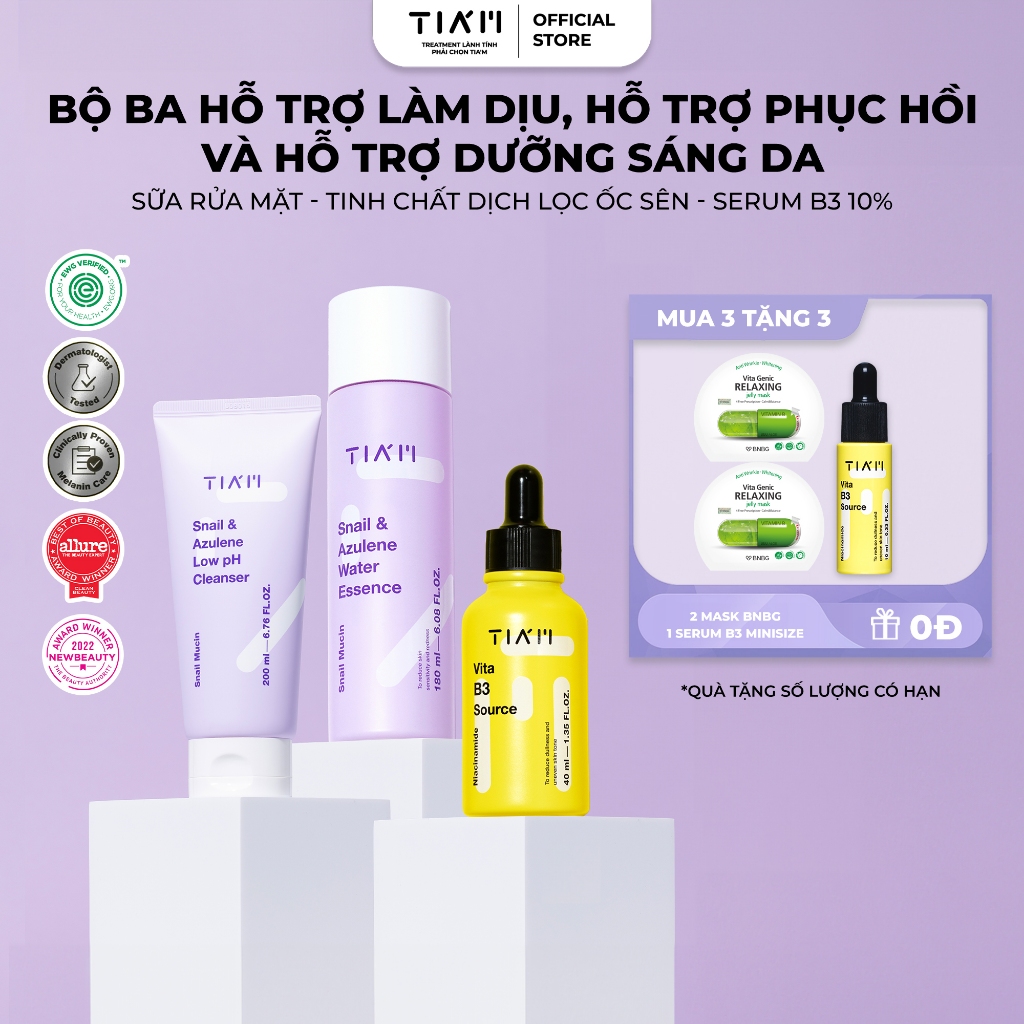 Combo 3 Làm Dịu, Phục Hồi, Dưỡng Sáng Da SRM, Tinh Chất Snail, Serum ...