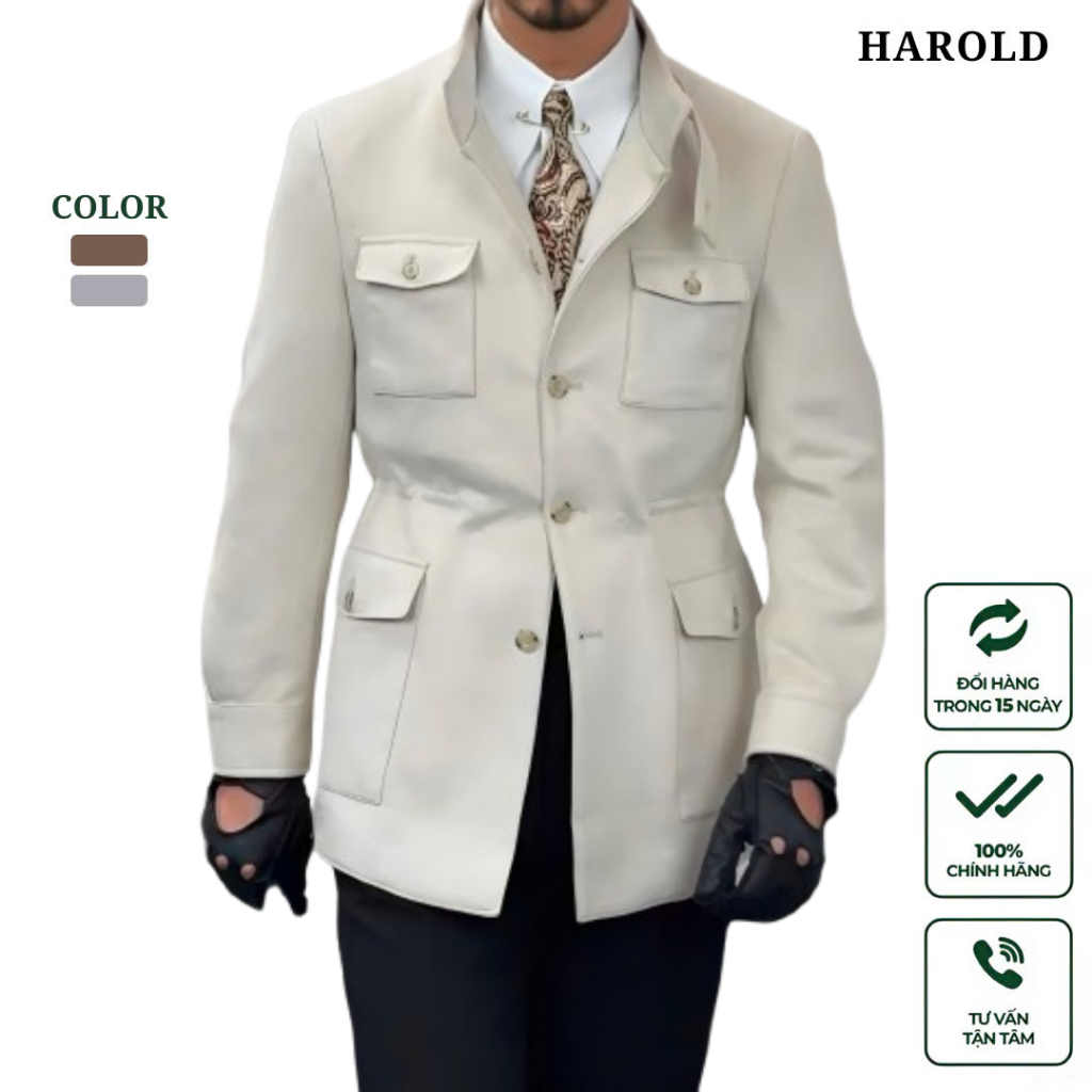 Áo Khoác Nam Da Lộn Cao Cấp Harold Safari Jacket Season 2 Vải Dày Dặn ...