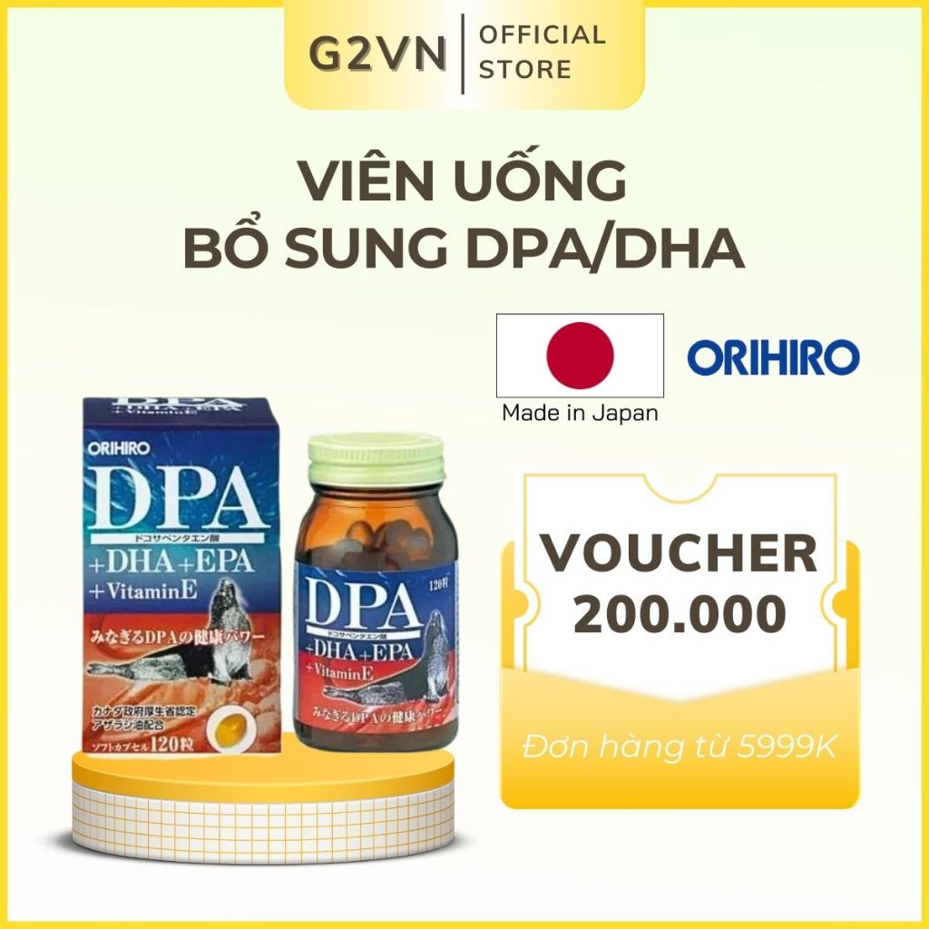 Viên Uống Bổ Não DPA DHA EPA Vitamin E Orihiro Hộp 120 Viên | Shopee ...