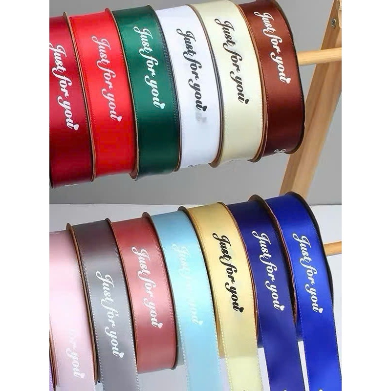 Cuộn duy băng lụa in chữ JUST FOR YOU rộng 2,5cm sang chảnh, decor cực xinh | Shopee Việt Nam