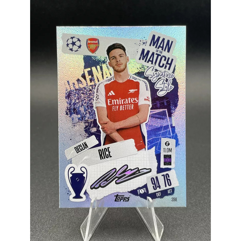 Thẻ MAN OF MATCH SIGNATURE Declan Rice Topps Match Attax 2024/2025 ...
