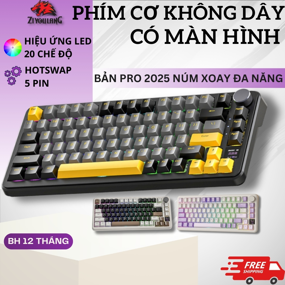 Bàn Phím Cơ Không Dây X85 Pro 2025 Hotswap 5 Pin Có Màn Hình Hiển Thị ...