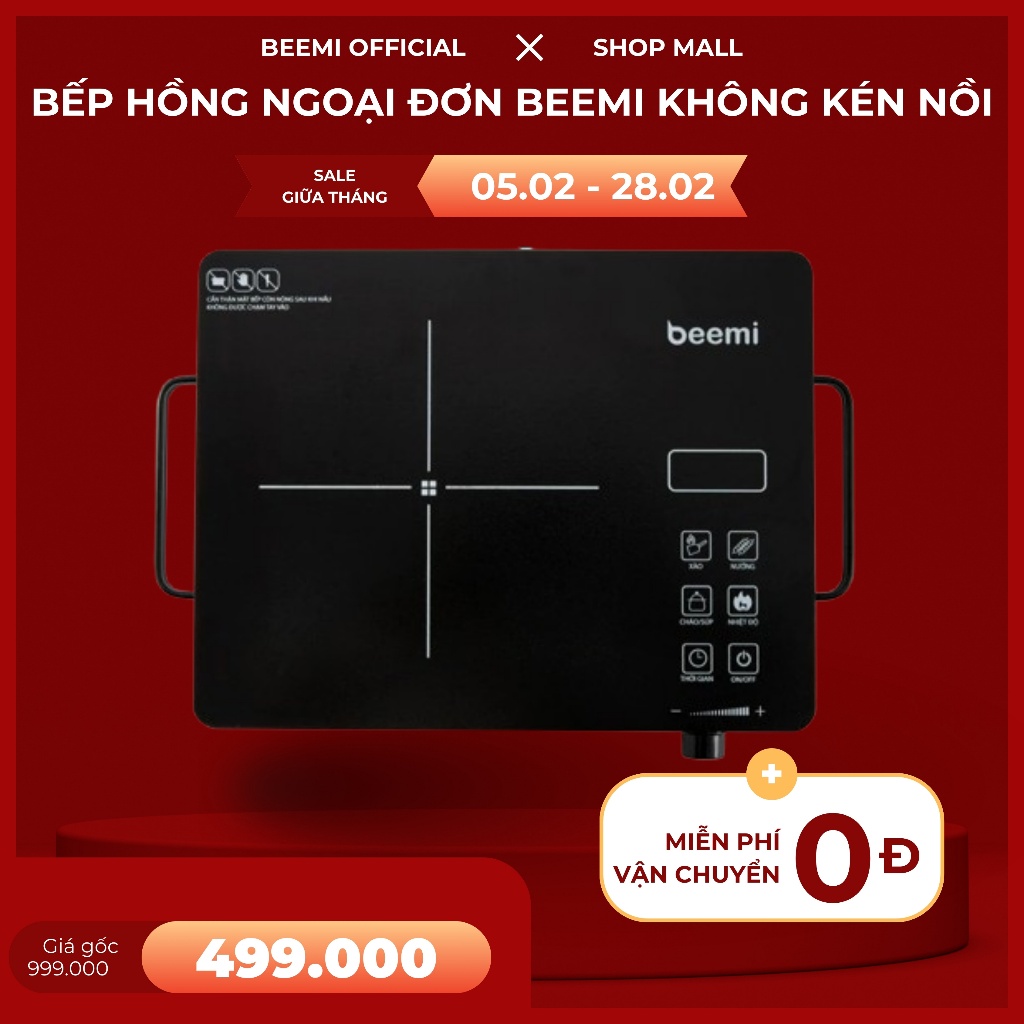 BẾP HỒNG NGOẠI ĐƠN CAO CẤP BEEMI KHÔNG KÉN NỒI CÔNG SUẤT 3500W BẢO HÀNH ...