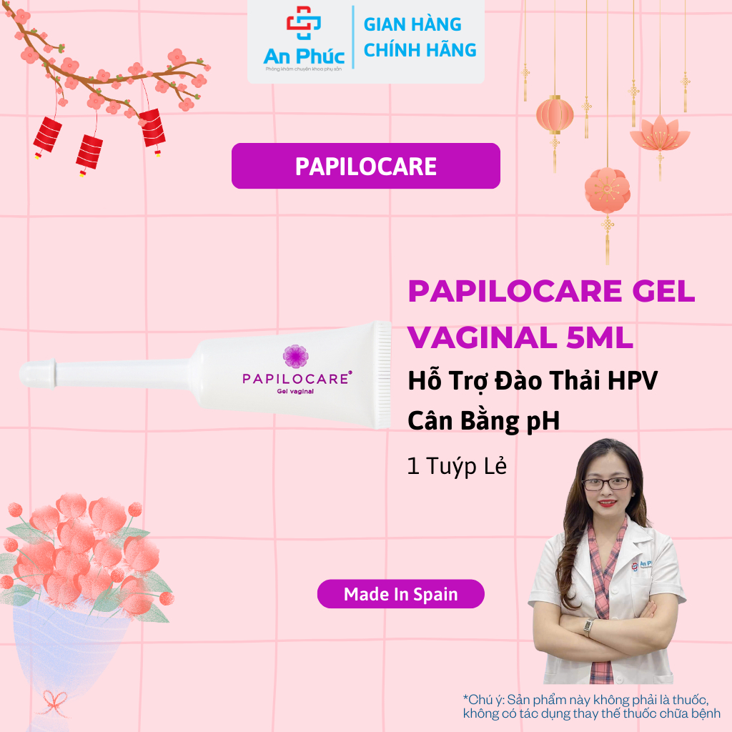Papilocare Gel Vaginal 5ml - Hỗ Trợ Đào Thải HPV, Cân Bằng pH, Tăng ...