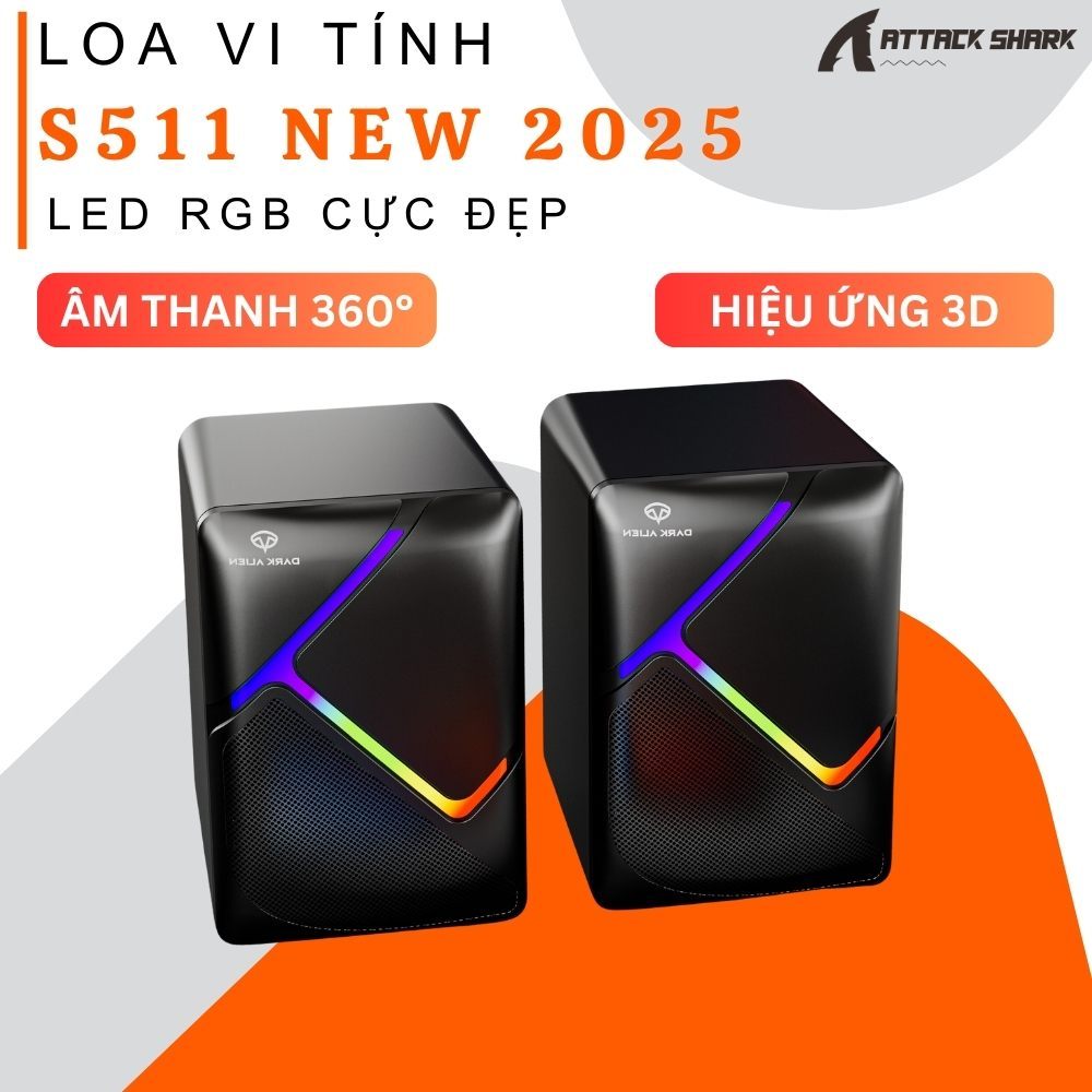 Loa Vi Tính Mini Attack Shark Dark Alien S511 Led RGB, Âm Thanh Vòm 360 ...