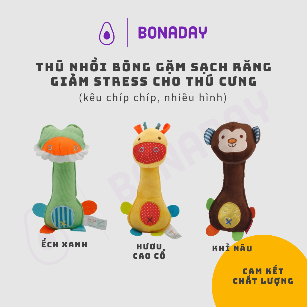 THÚ NHỒI BÔNG GẶM SẠCH RĂNG GIẢM STRESS CHO THÚ CƯNG, BONADAY PETS, Kêu ...