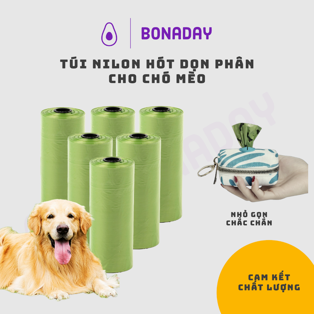 Túi hót dọn phân cho chó mèo, BONADAY PETS, chắc chắn, bền bỉ, nhỏ gọn ...