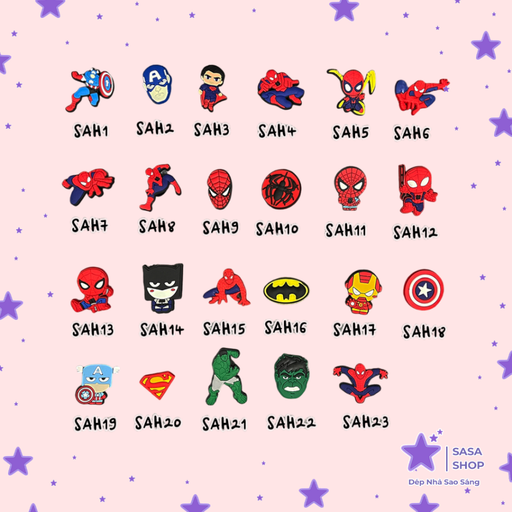 Sticker/Charm Hoạt Hình 2D Nhựa Dẻo Giá Rẻ, Có Sẵn Nút Cài Gắn Dép Sục ...