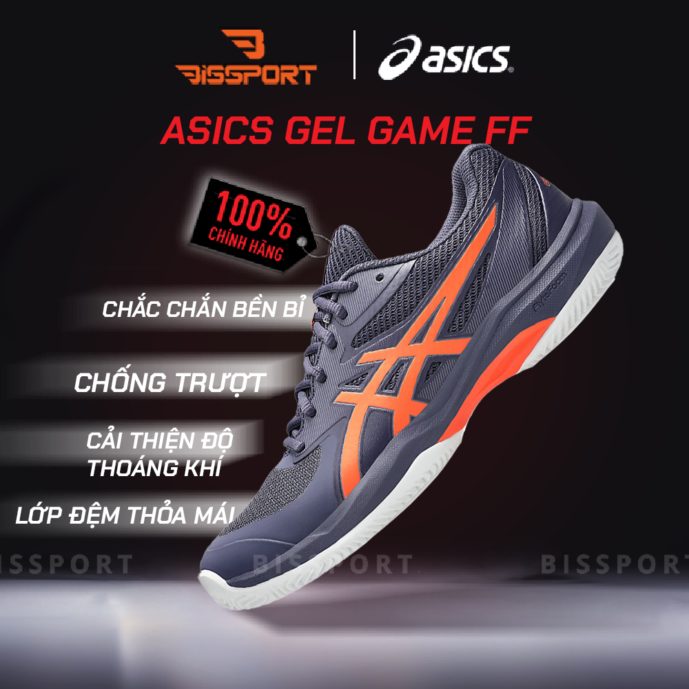 Giày Tennis/Pickleball ASICS GAME FF Chính Hãng - Xanh Cam - Nhẹ Đế Bám Sân - GEL™ Giảm Chấn ...