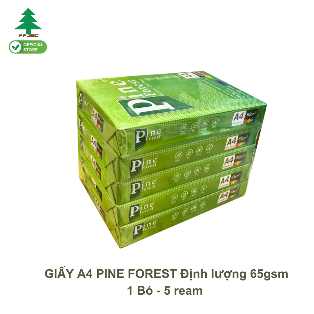 Giấy photo Pine Forest A4 ĐL 65g/m2 ( 5 ram/thùng) - THÙNG | Shopee ...