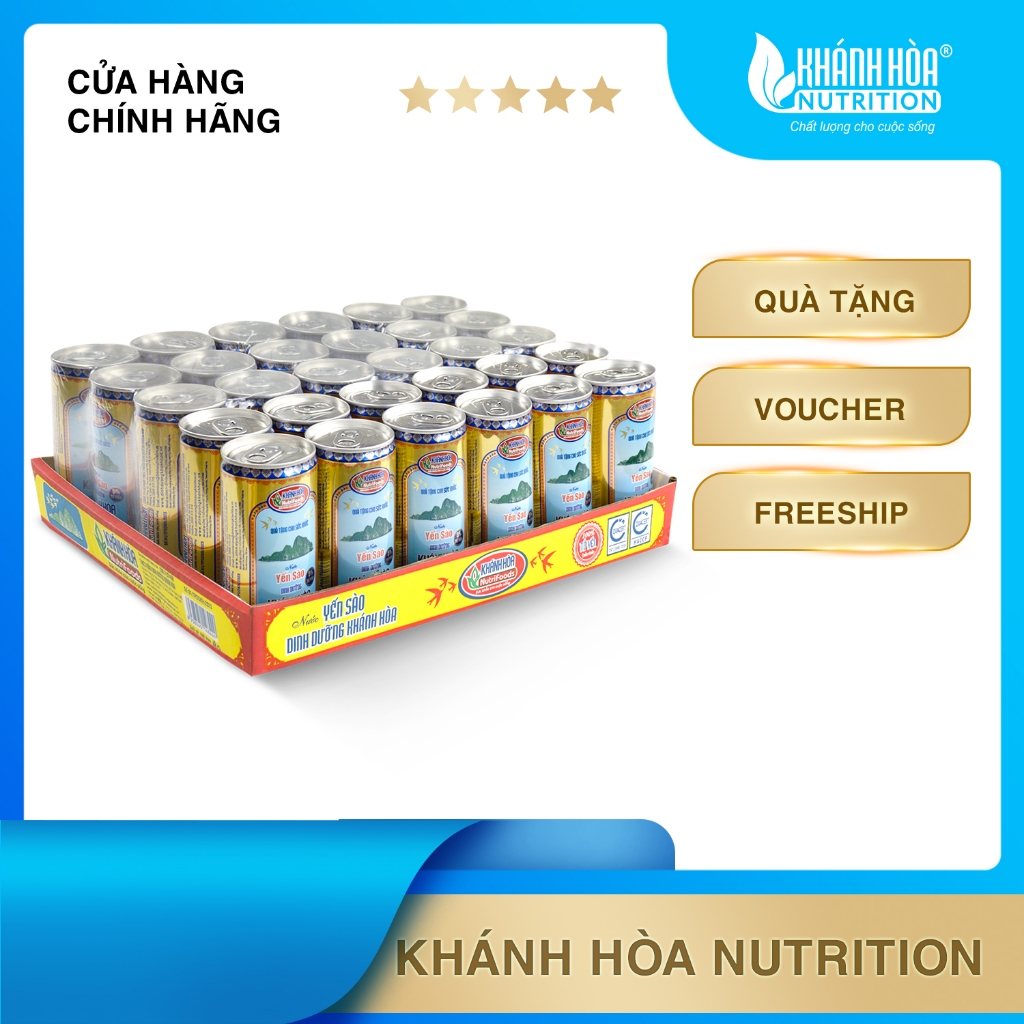 Nước Yến Sào 5% Khánh Hòa NutriFoods - Khay 30 lon x 190ml - Có Đường | Shopee Việt Nam