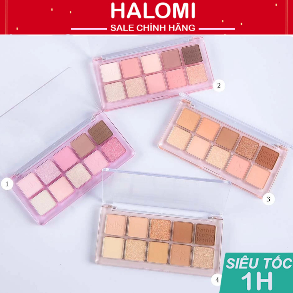 Bảng phấn mắt Odbo Iconic Eyeshadow Palette 10 ô cao cấp chính hãng chất phấn mịn bám tốt dễ tán ...