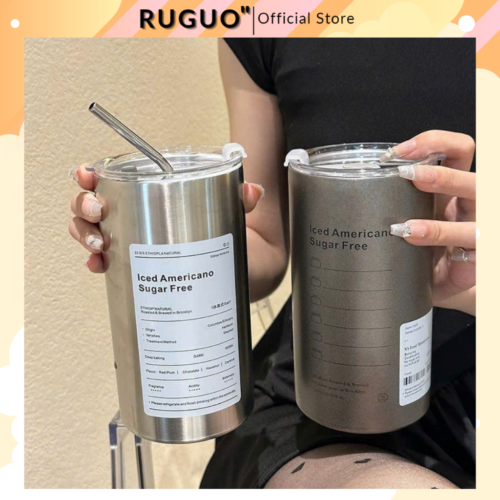 Ly Giữ Nhiệt Iced Americano Chất Liệu Inox 304 Cao Cấp Dung Tích 600ml Nắp Chống Tràn | Shopee ...