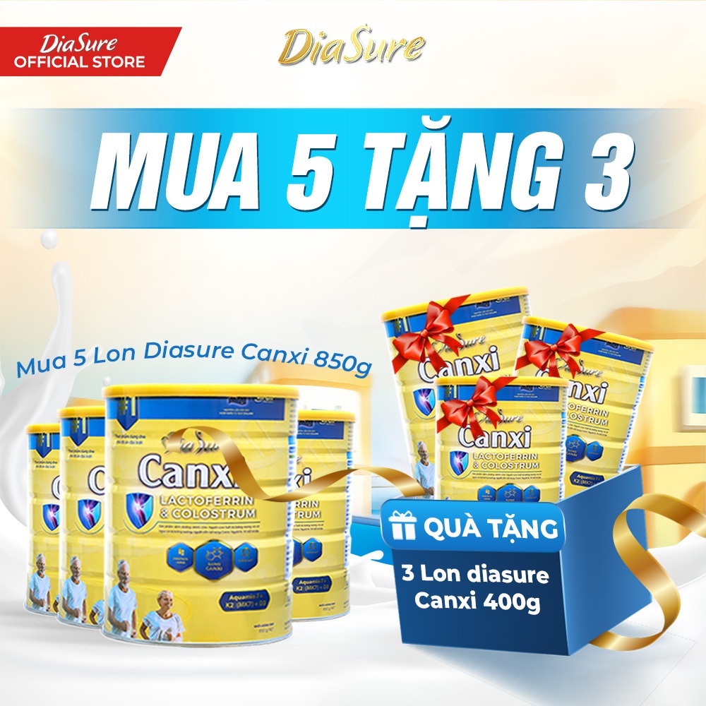 Thực Phẩm Chuyên Biệt DiaSure Canxi (COMBO 5 TẶNG 3 LON 400G )-Phòng Chống Loãng Xương,Đau Nhức ...