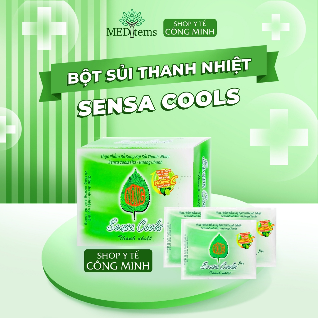 Bột sủi Sensa Cools Fizz hương chanh thanh nhiệt, bổ sung vitamin C hộp ...