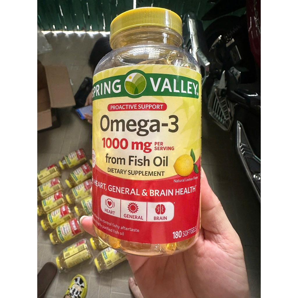 Viên uống dầu cá Spring Valley Omega 3 Fish Oil 1000mg 180/ 120 viên | Shopee Việt Nam