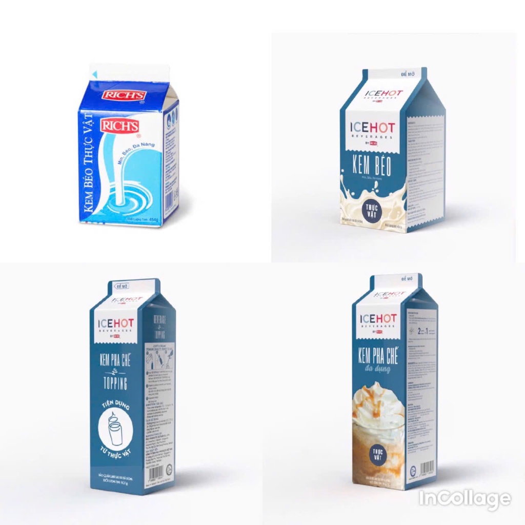 Kem Béo Thực Vật : Rich - Base - Topping----- | Shopee Việt Nam