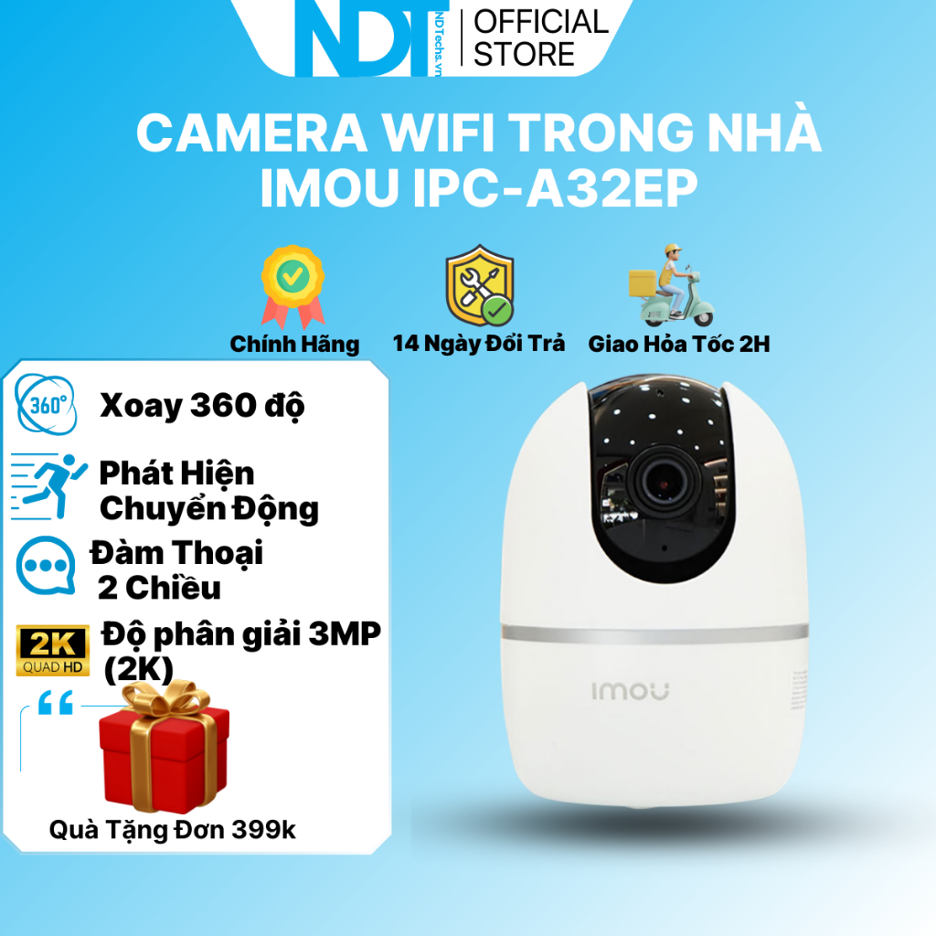 Camera Wifi IMOU IPC-A32EP 2K 3Mp Đàm Thoại 2 Chiều Phát Hiện Chuyển ...