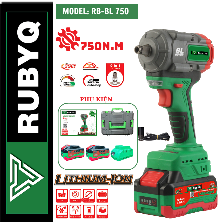 Máy Bulong thân tản nhiệt kim loại chống giảm rung RUBYQ RB- BL 750 bảo ...