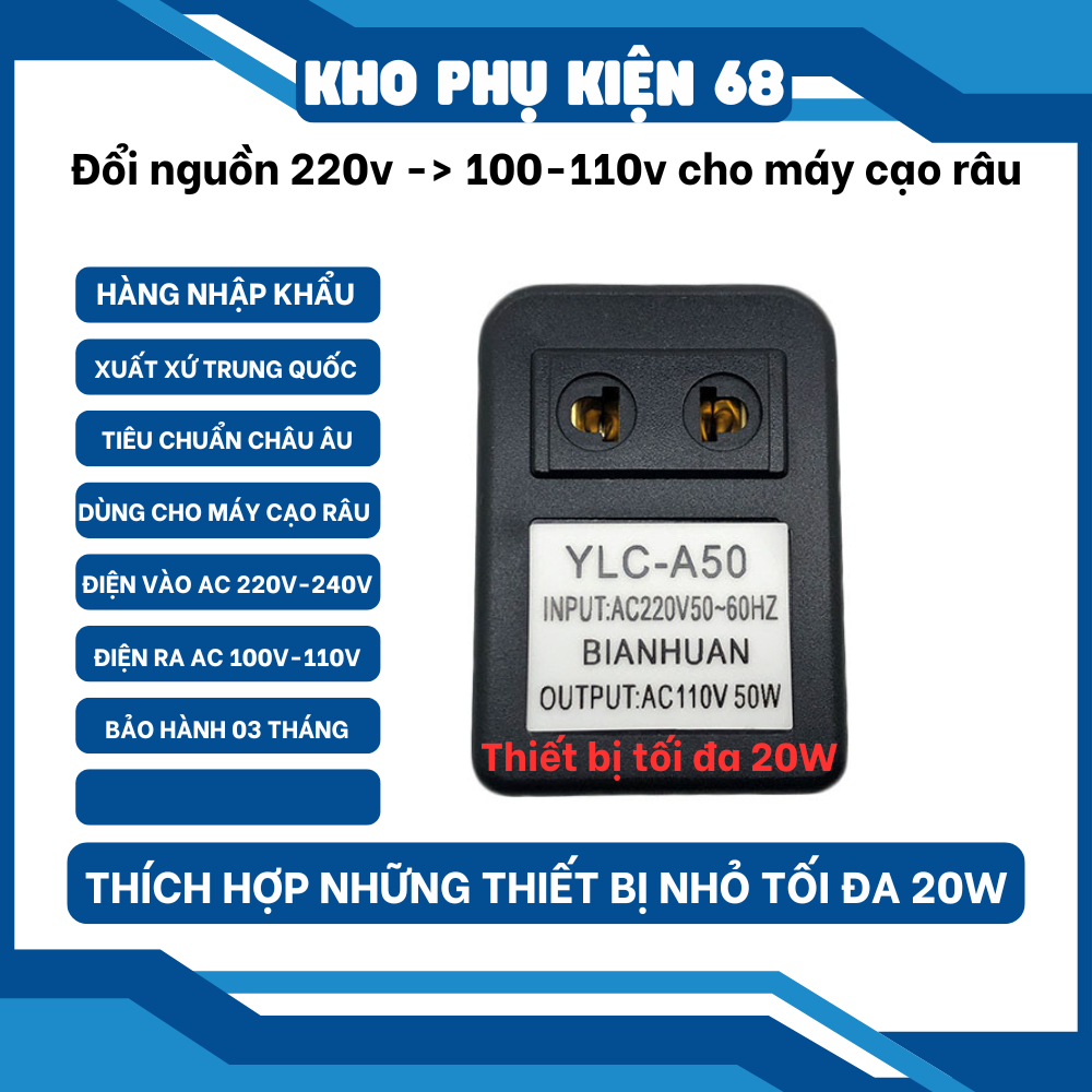 Đổi Nguồn 220v Sang 110v , Cục Chuyển Điện 220v Sang 110v Dùng Cho Máy Đuổi Muỗi, Máy Cạo Râu ...
