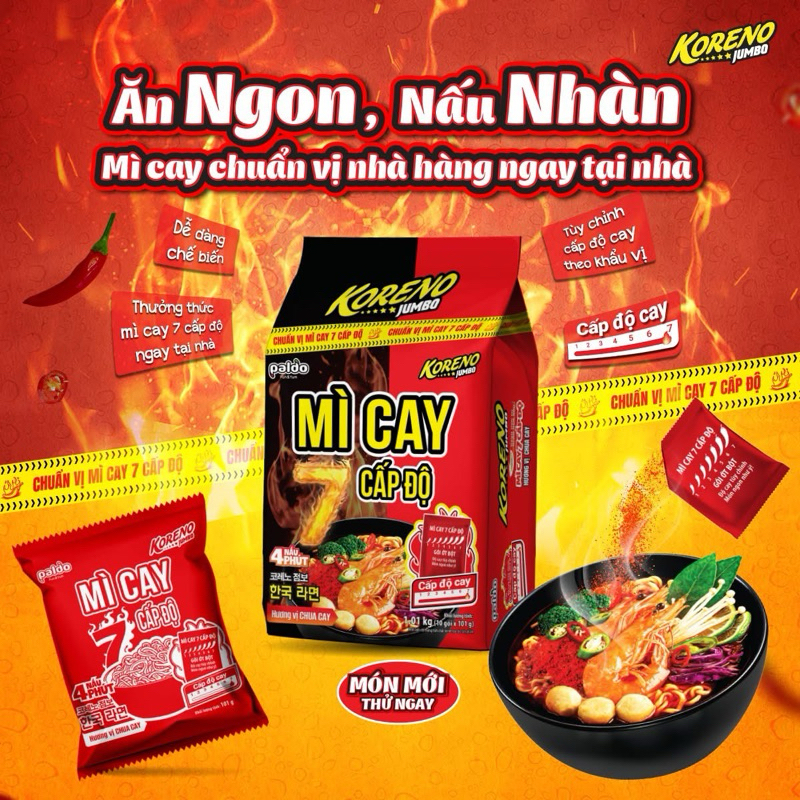 Mì cay 7 cấp độ koreno 10 gói x 100gr | Shopee Việt Nam