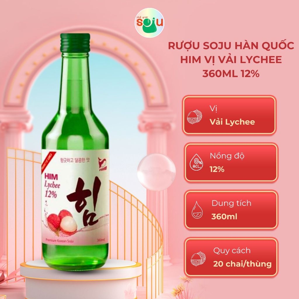 Rượu Soju Hàn Quốc Him vị Vải Lychee 360ml 12% | Shopee Việt Nam
