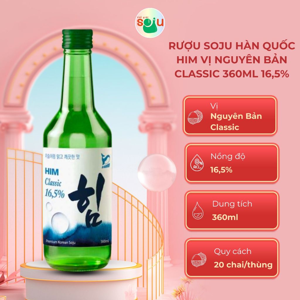 Rượu Soju Hàn Quốc Him vị Nguyên bản Classic 360ml 16,5% | Shopee Việt Nam