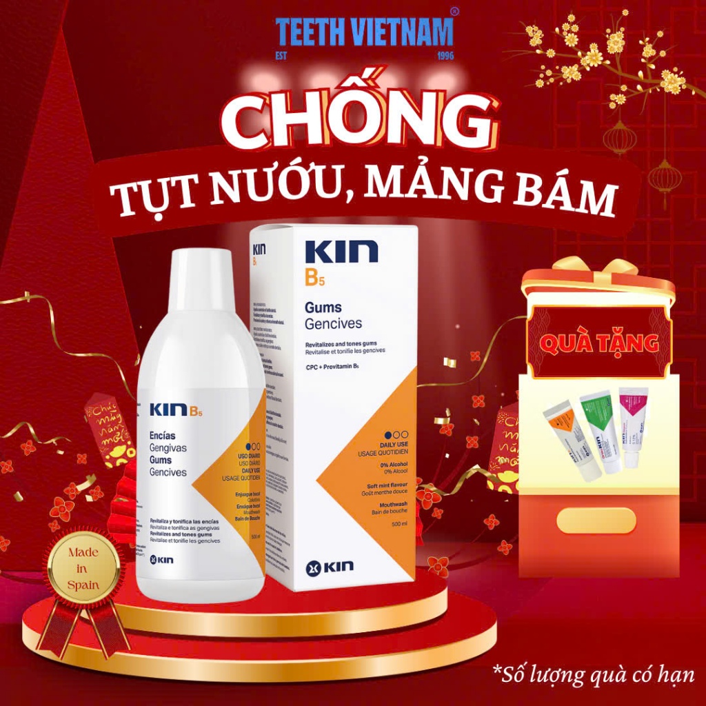 NƯỚC SÚC MIỆNG KIN B5 LÀM SẠCH MẢNG BÁM VÀ PHỤC HỒI NƯỚU RĂNG 500ML ...