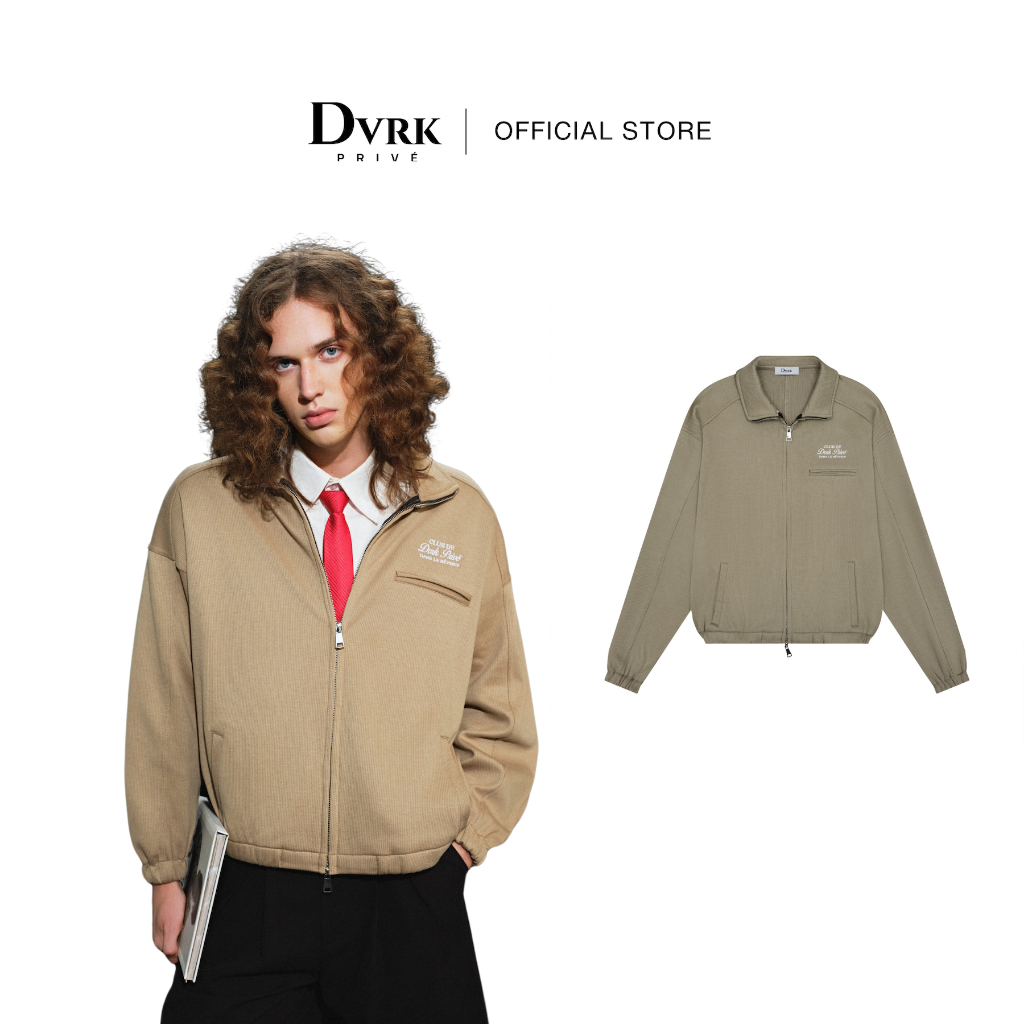 DVRK - Áo Khoác Dệt Kim Khóa Kéo Thêu Logo Privé Rêverie Màu Mocha ...