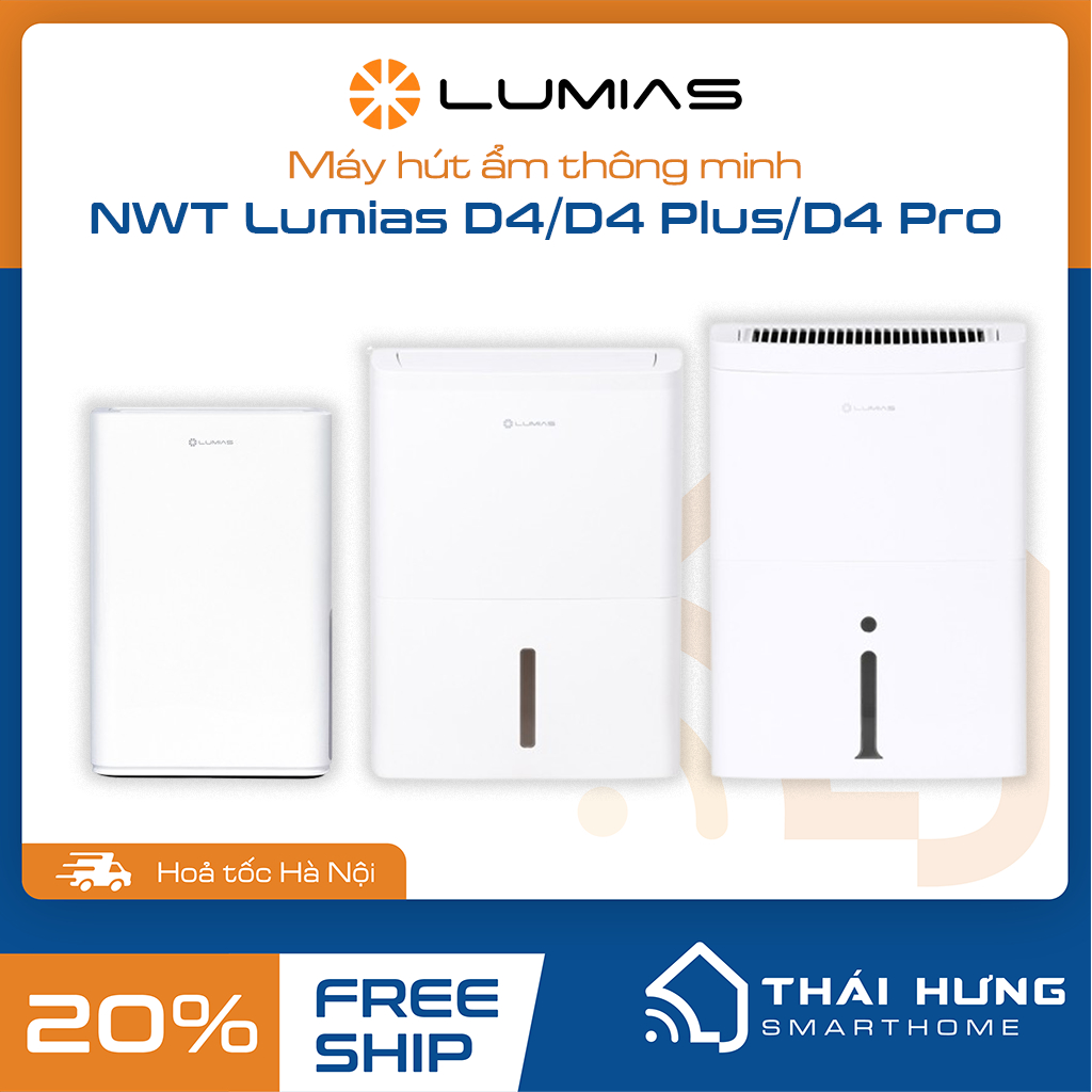 Máy hút ẩm thông minh Lumias D4/ D4 Plus / D4 Pro, kiểm soát độ ẩm nhanh, tích hợp chức năng sấy ...