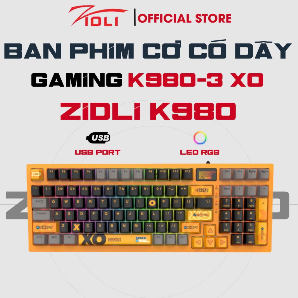 Bàn phím cơ có dây Gaming Zidli K980, (K980-3 XO) (USB port, LED) - Hàng chính hãng | Shopee ...