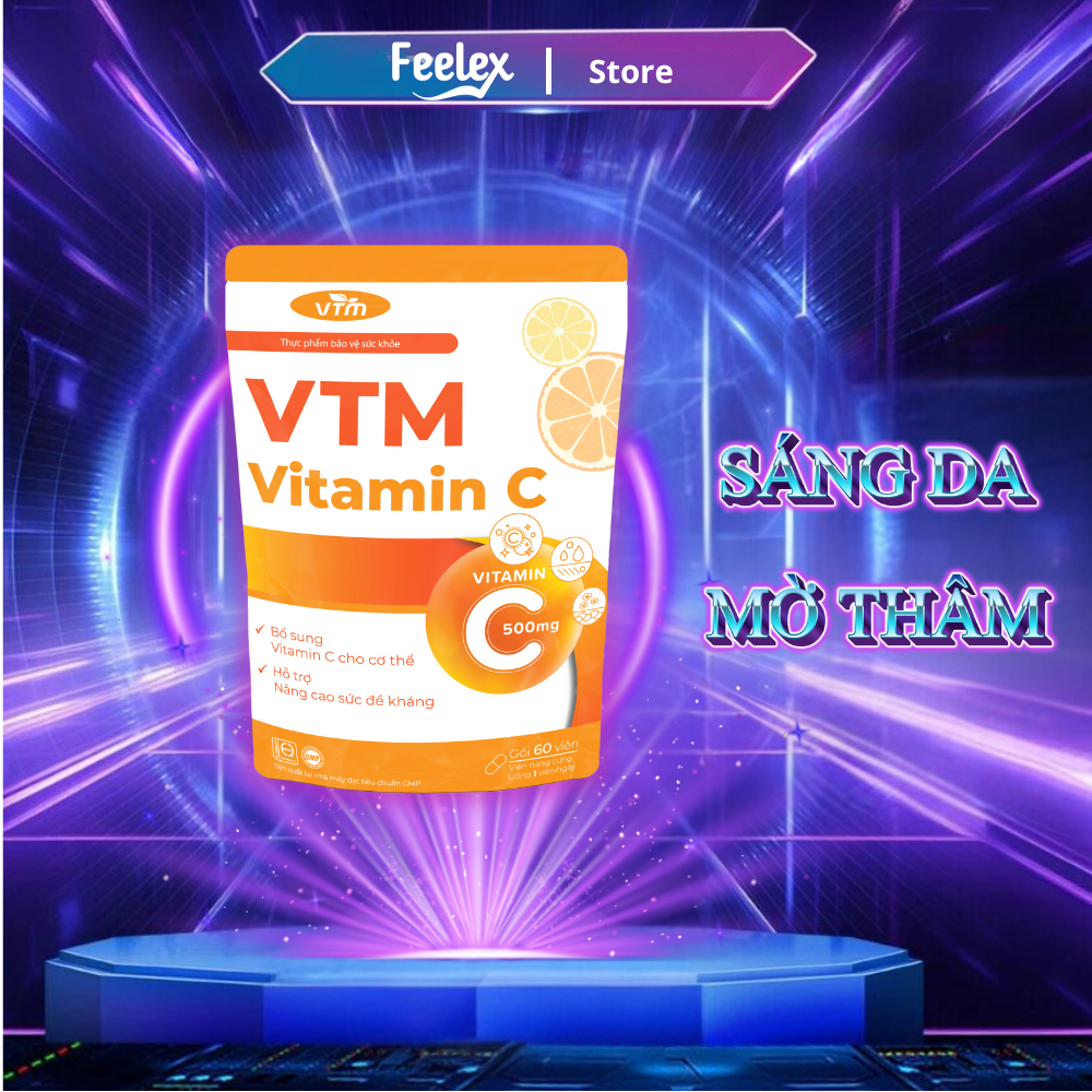 Viên uống VTM Vitamin C sáng da, mờ thâm, tăng cường đề kháng | Shopee ...