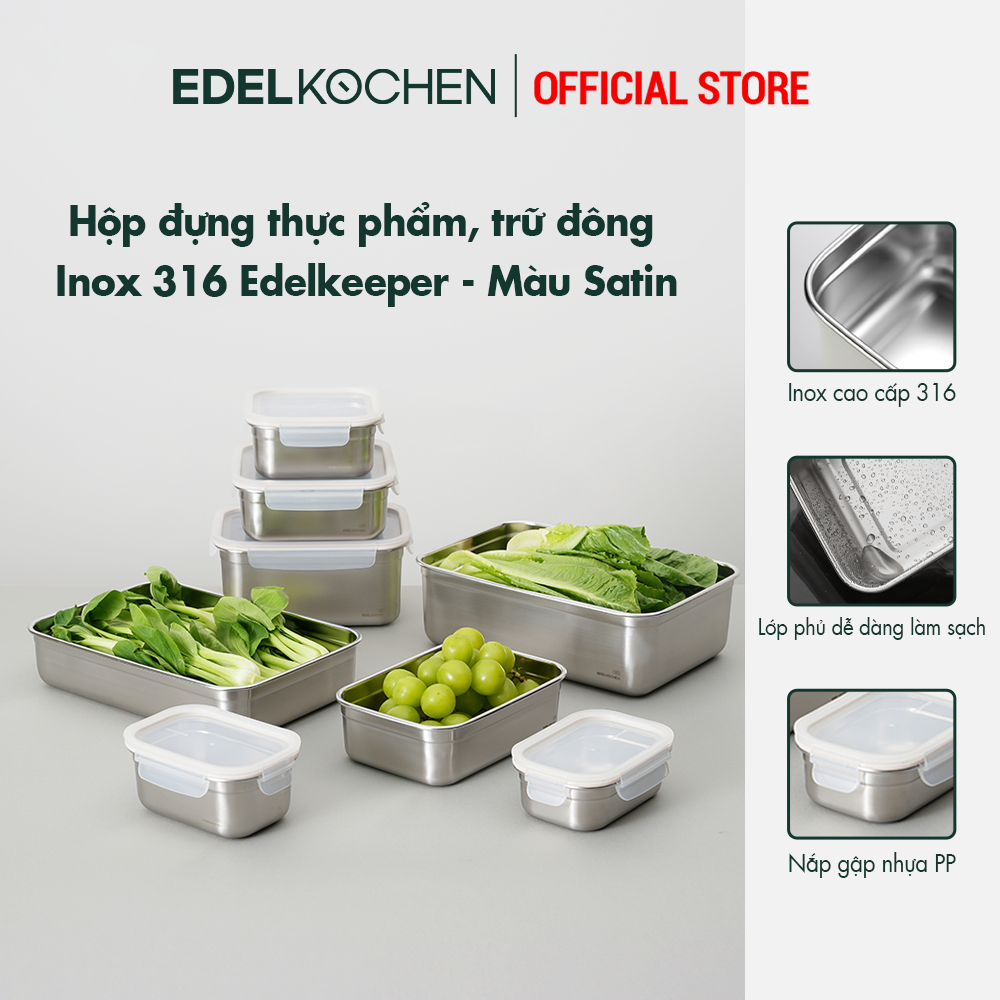 Hộp đựng thực phẩm, trữ đông Inox 316 Edelkochen Edelkeeper Collection ...