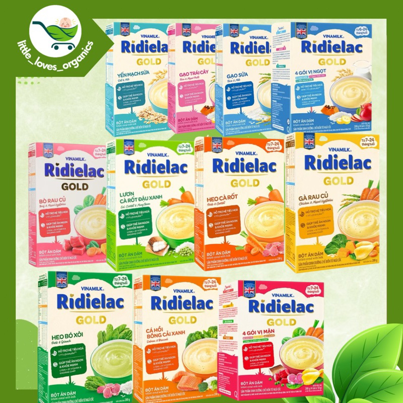 Bột Ăn Dặm RiDielac Gold 10 vị - Hộp Giấy 200g | Shopee Việt Nam