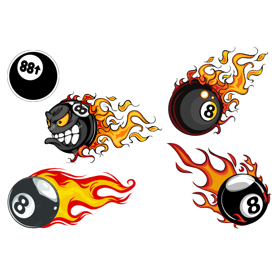 Sticker hình dán BIDA SỐ 8, hình dán laptop, hình dán nón bảo hiểm ...