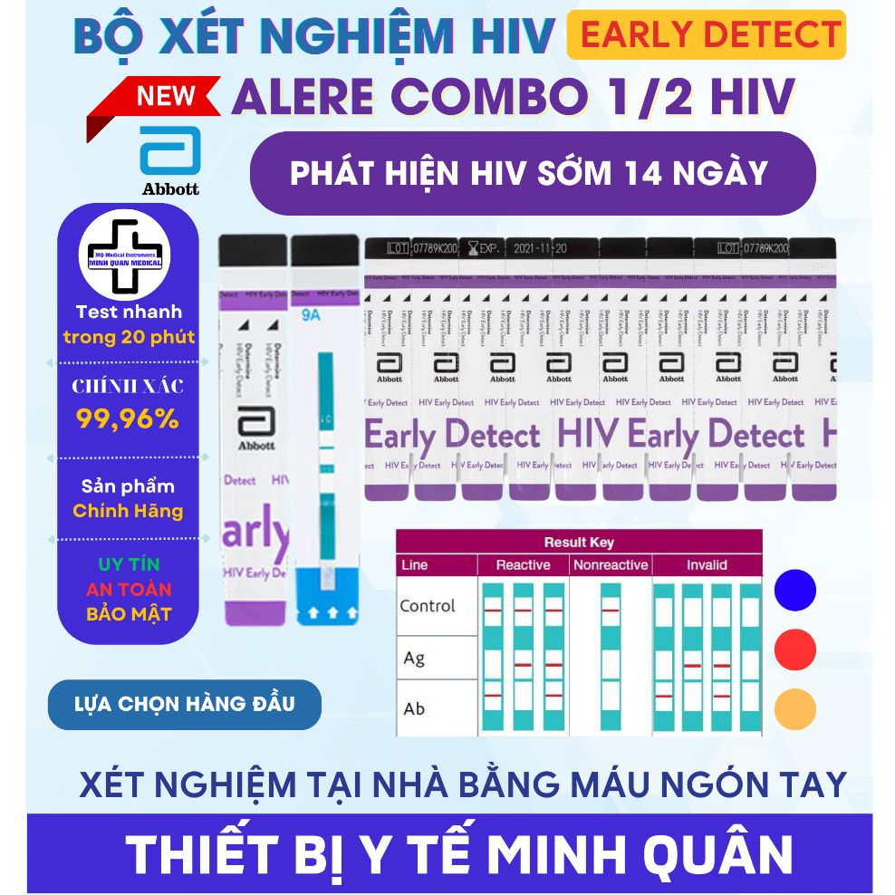 [ Hỏa Tốc ] Bộ test HIV, xét nghiệm HIV Combo Alere 1/2 HIV ( phát hiện ...