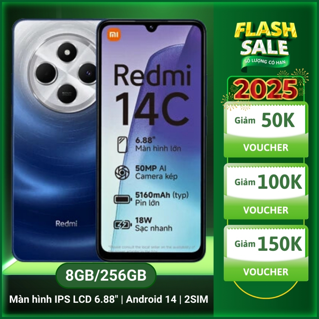 Điện Thoại Xiaomi Redmi 14C CHÍNH HÃNG 8GB/256GB - Máy Mới 100% Full ...