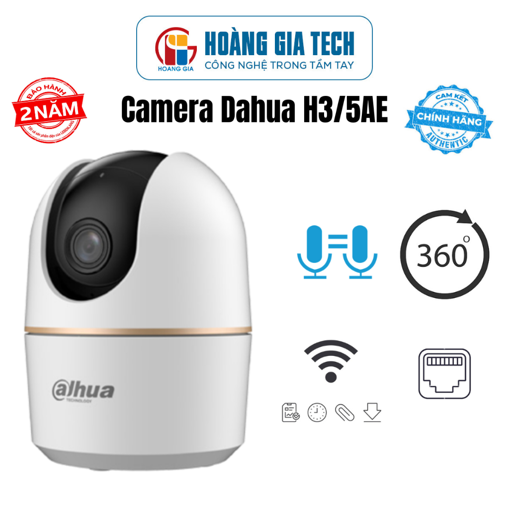 Camera Wifi DaHua Hero H3AE 3.0MP H5AE 5.0Mp Xoay 360 Độ đàm thoại 2 ...