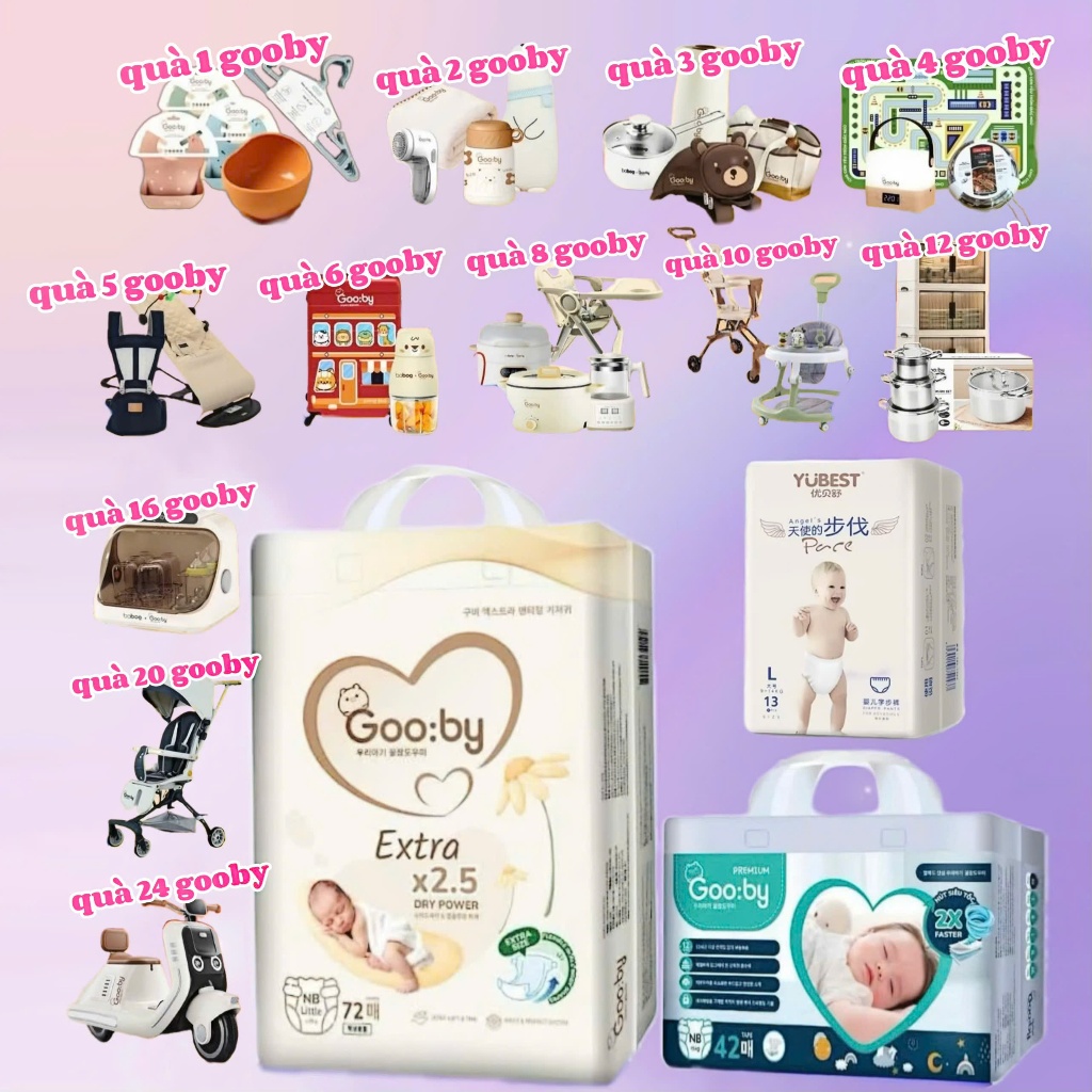 [QUÀ KHỦNG]Tã Bỉm YUBEST, GOOBY,ZUMMY POOH GOLD ANGEL GOOBY EXTRA ĐÊM ...