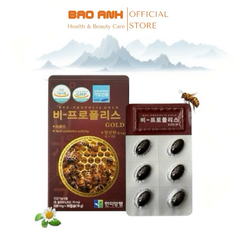 Viên Uống Keo Ong Brazil Hanmi Bee Propolis Gold Hộp 36 Viên (Chính ...