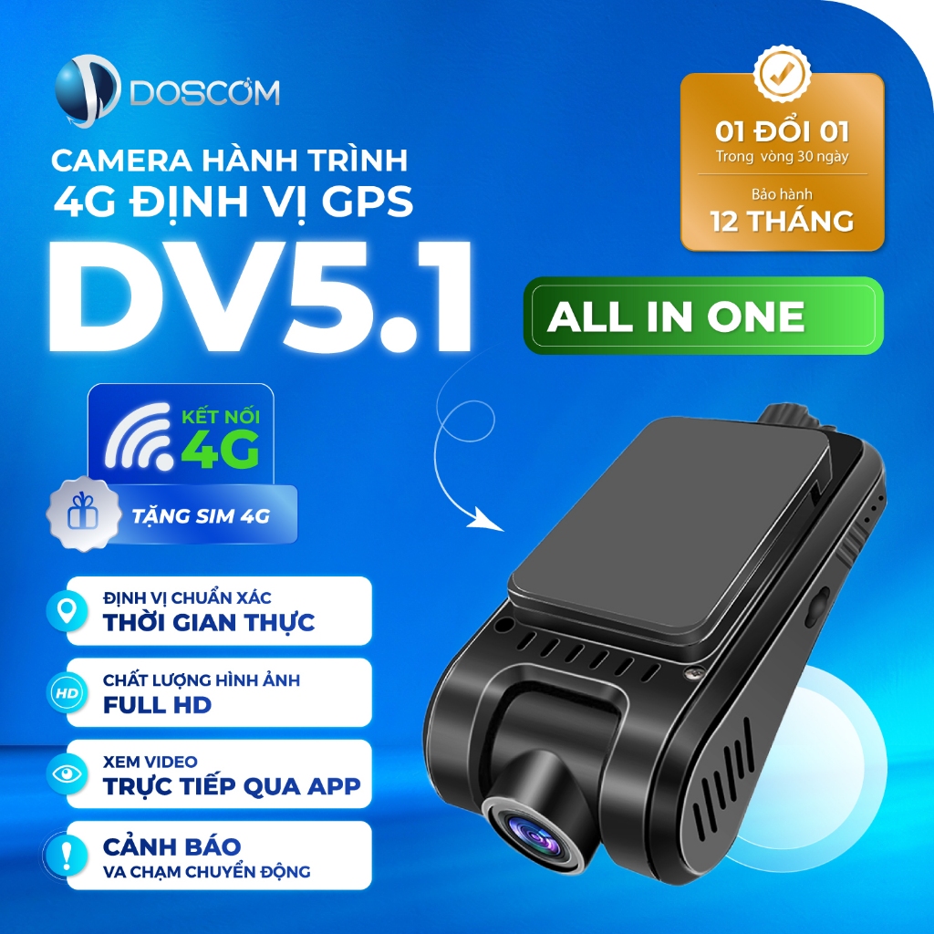 Camera Hành Trình 4G Tích Hợp Định Vị GPS DV5.1 Doscom - Định Vị Thời ...