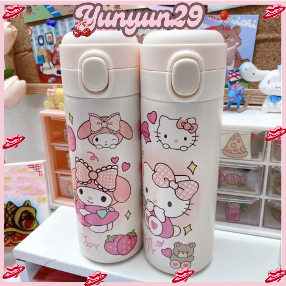 [Hỏa tốc HCM] Bình nước giữ nhiệt in hình hello kitty dễ thương dung tích 420ml inox SUS304 cao ...