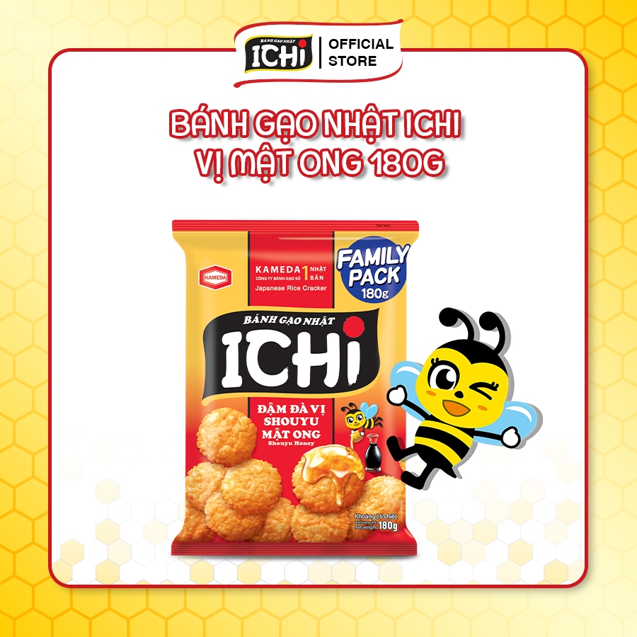 Bánh gạo Nhật ICHI vị Shouyu mật ong gói 180g, bánh gạo ăn vặt giòn tan, đậm đà | Shopee Việt Nam