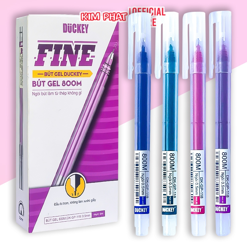 Set 05 Chiếc Bút Gel Liền Mực 0,5mm FINE Duckey DK-GP-118 | Shopee Việt Nam