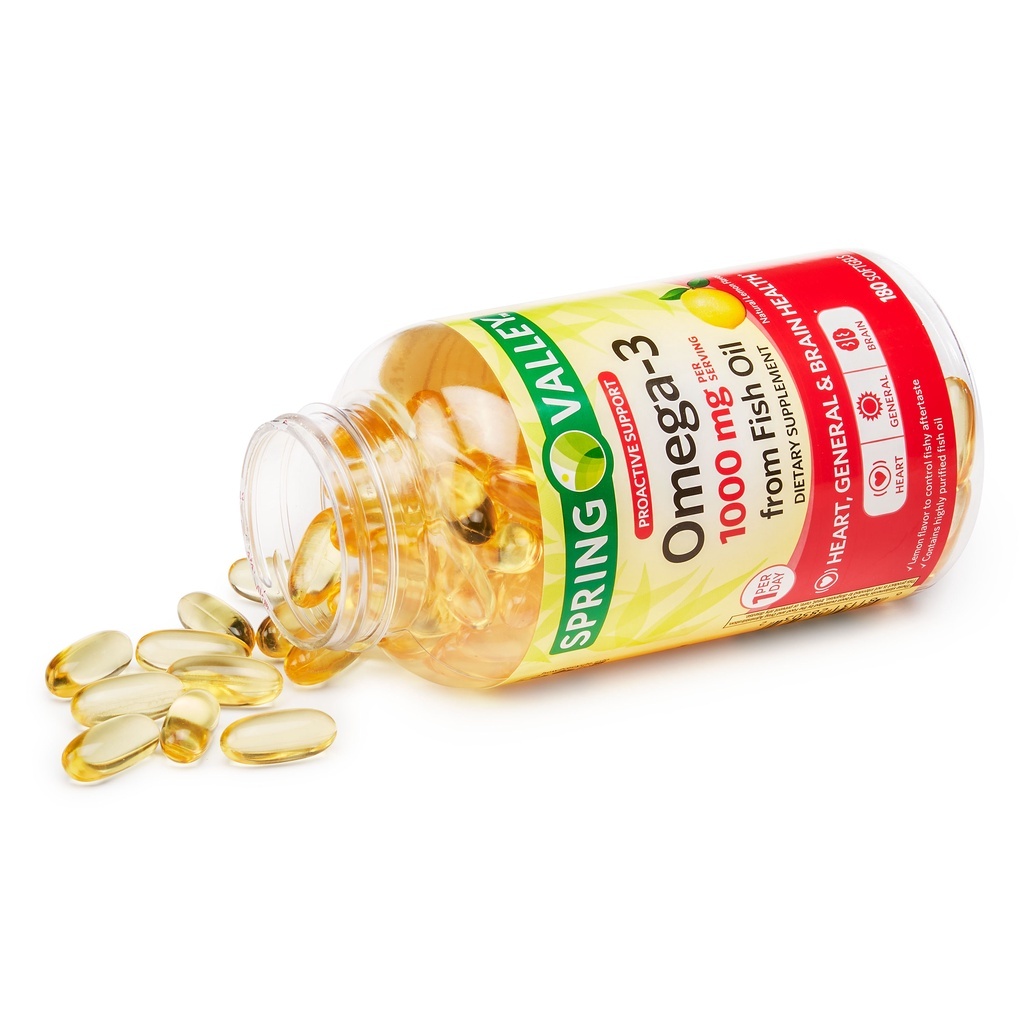 Viên uống Spring Valley Omega 3 Fish Oil 1000mg 180/ 120 viên | Shopee ...