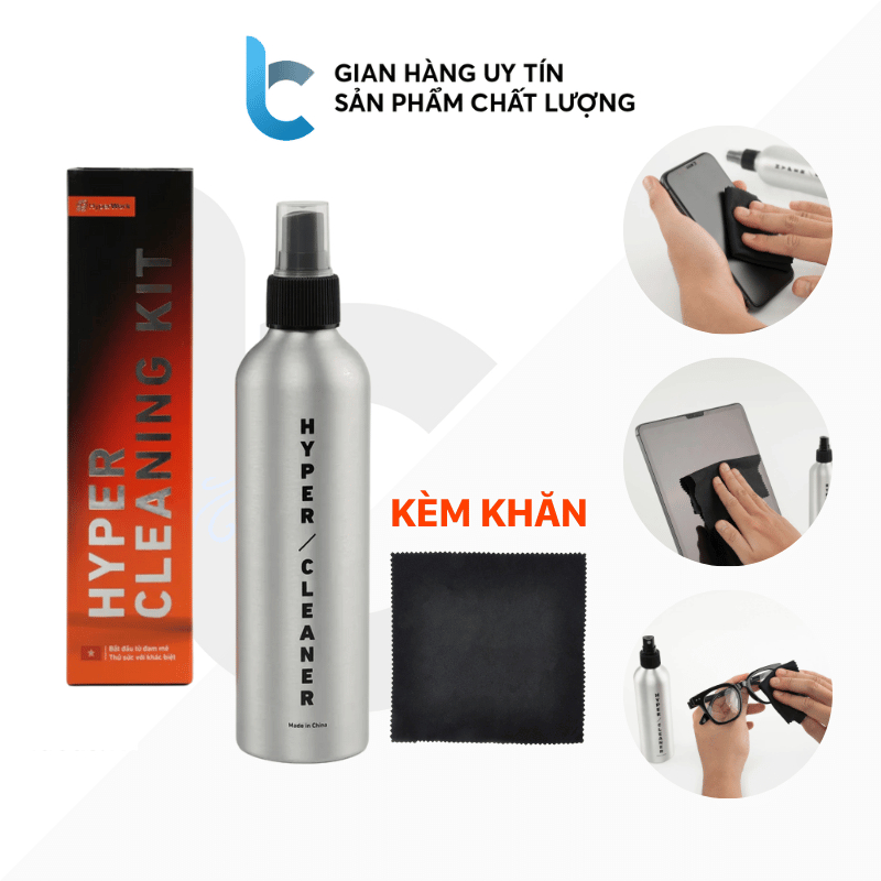 Bộ Vệ Sinh HyperWork Hyper Cleaning C02 Vệ Sinh Màn Hình, Vỏ Ngoài, Bàn Phím Laptop Kèm Khăn Lau ...