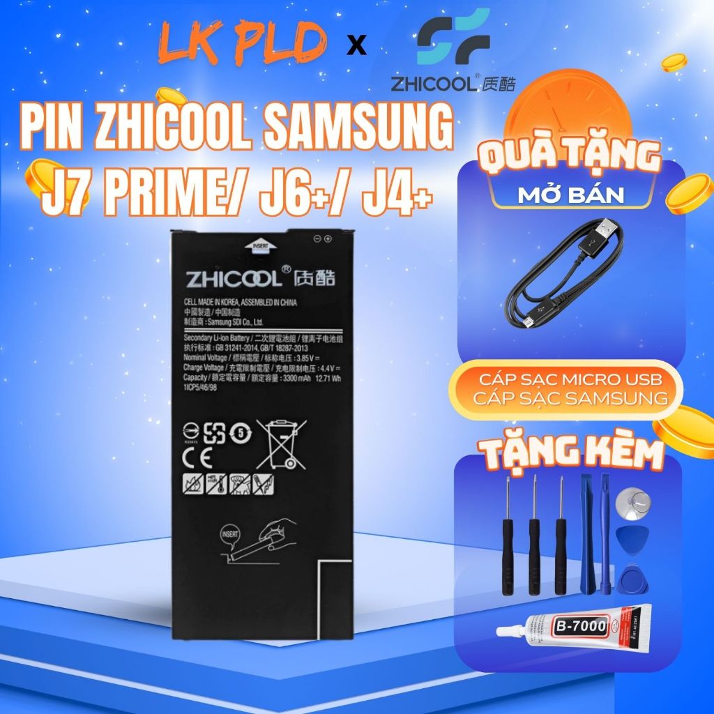 Pin Samsung Galaxy J7 Prime, J4+, J6+ hãng Zhicool, Dung lượng 3300mAh ...