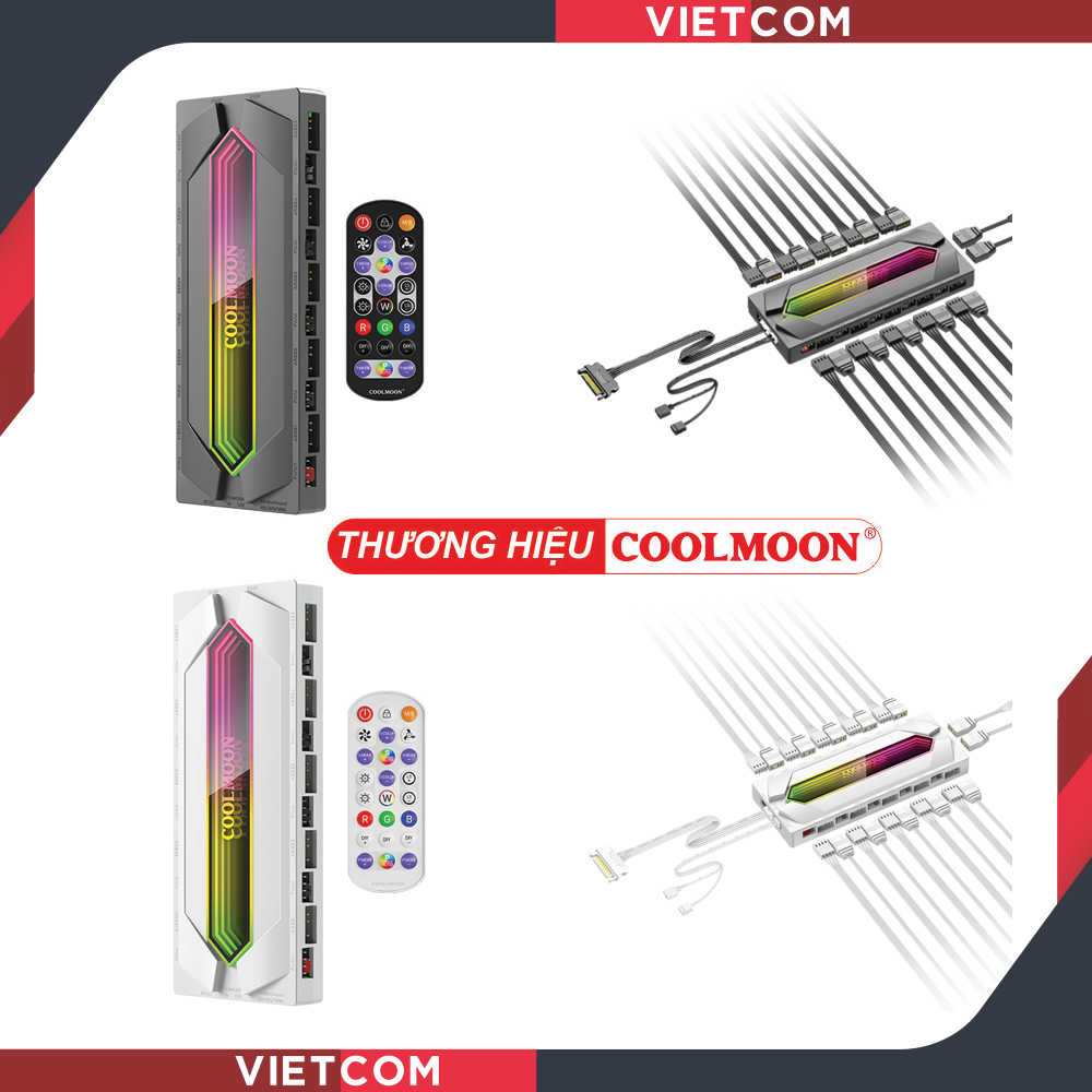 | HUB ARGB | Bộ Hub / Remote Coolmoon MC10 - Hỗ trợ hiệu ứng LED đuổi ...