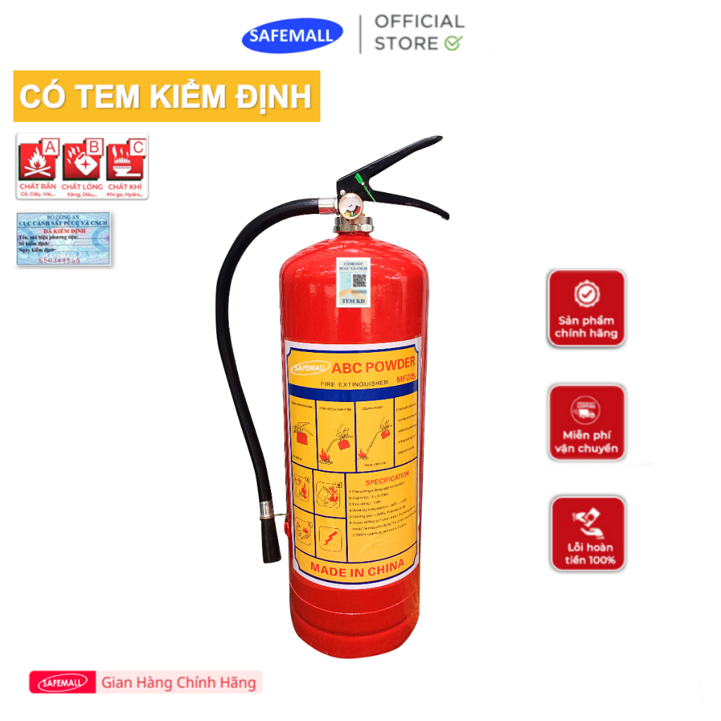 [CÓ TEM KĐ] Bình xịt khí MT3 MT5, Bình bột ABC 4kg, 8kg, đầu báo nhiệt, báo khói gia đình văn ...
