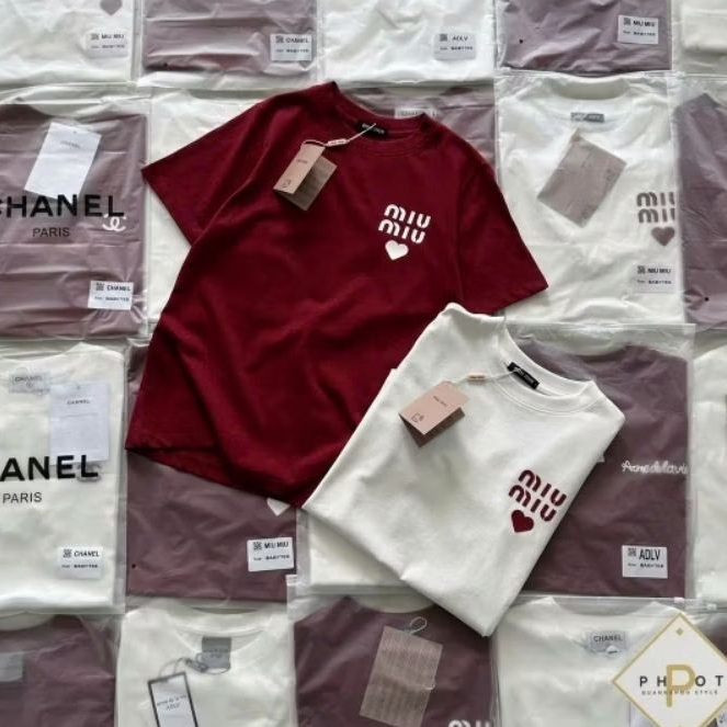 Áo thun M tim ngực dáng vừa hàng QC | Shopee Việt Nam
